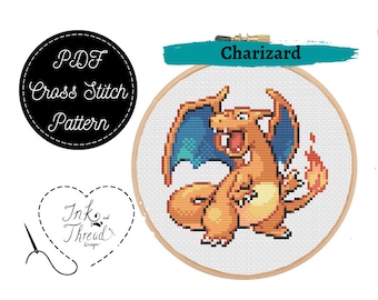 Charizard Pokemon Cross Stitch Pattern - Etsy