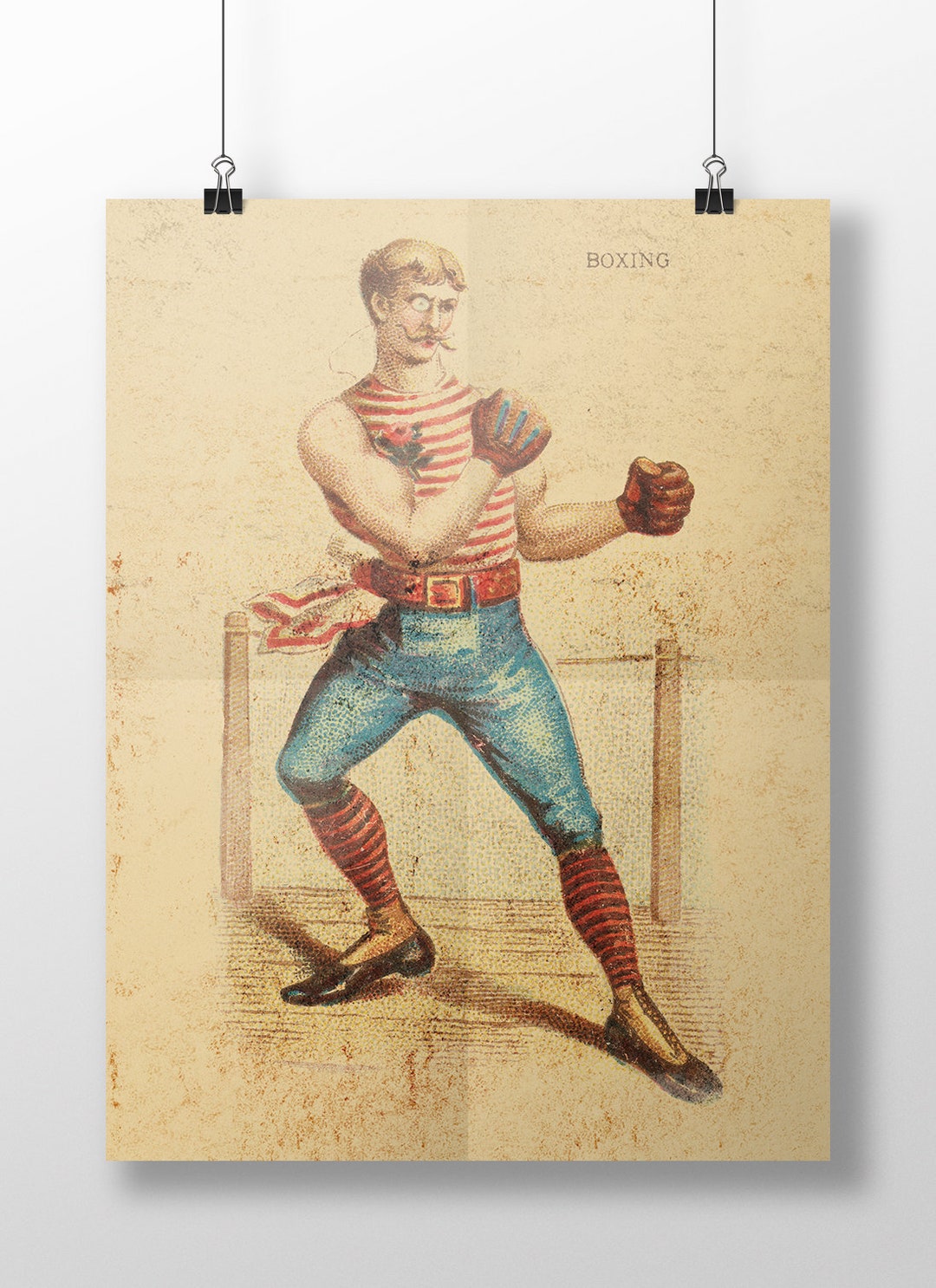 Boxing Print, Antique Illustration, Antique Prints, Boxing Poster ...