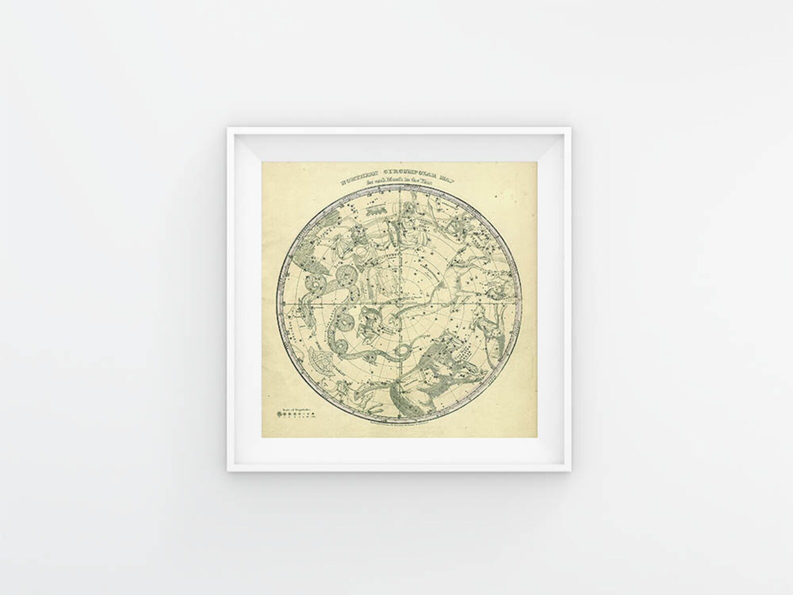 Antique Print Astronomy Star Calendar Zodiac Poster Astronomy - Etsy