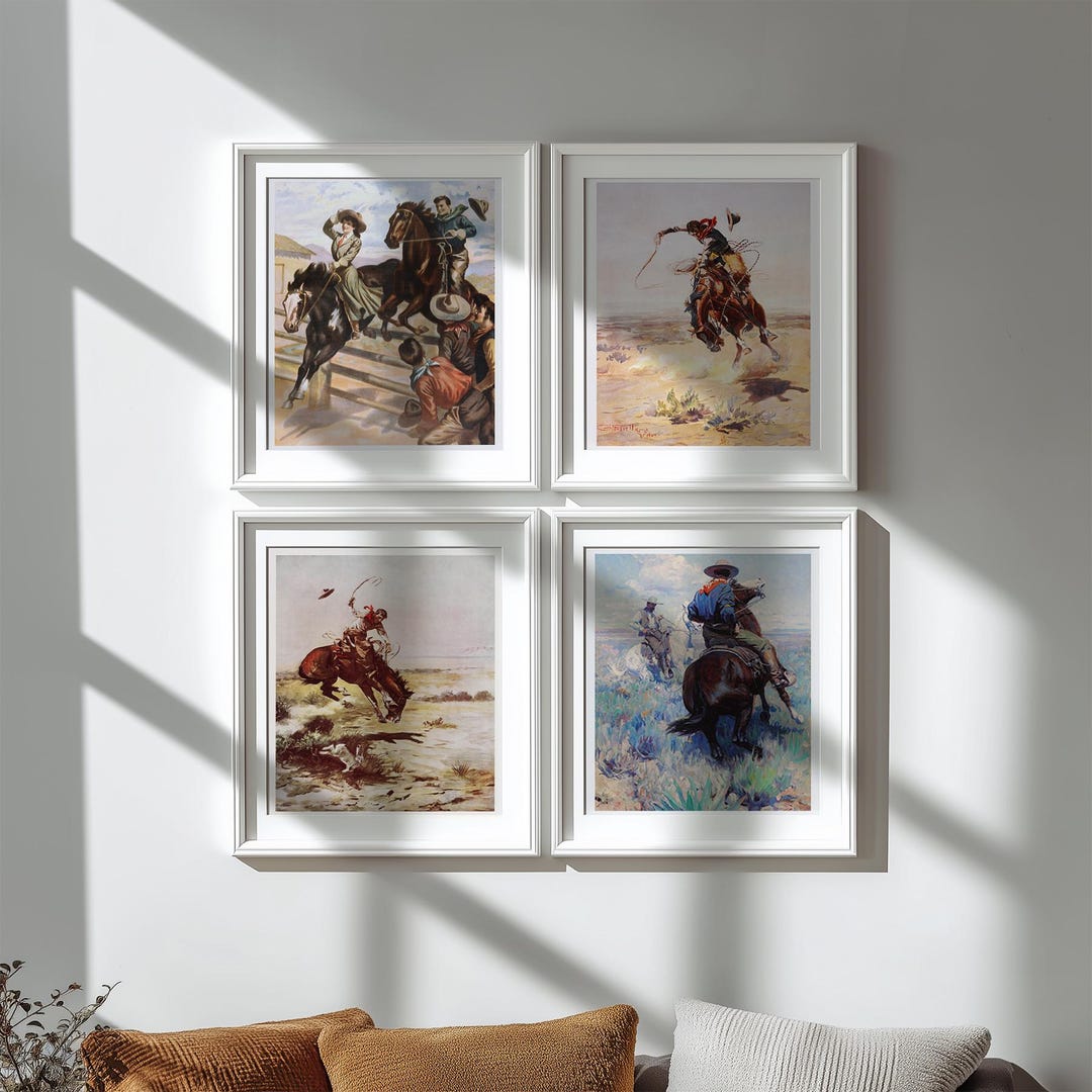 Cowboy Print, Cowboy Art, Cowboy Wall Decor, Cowboy Print Bundle ...