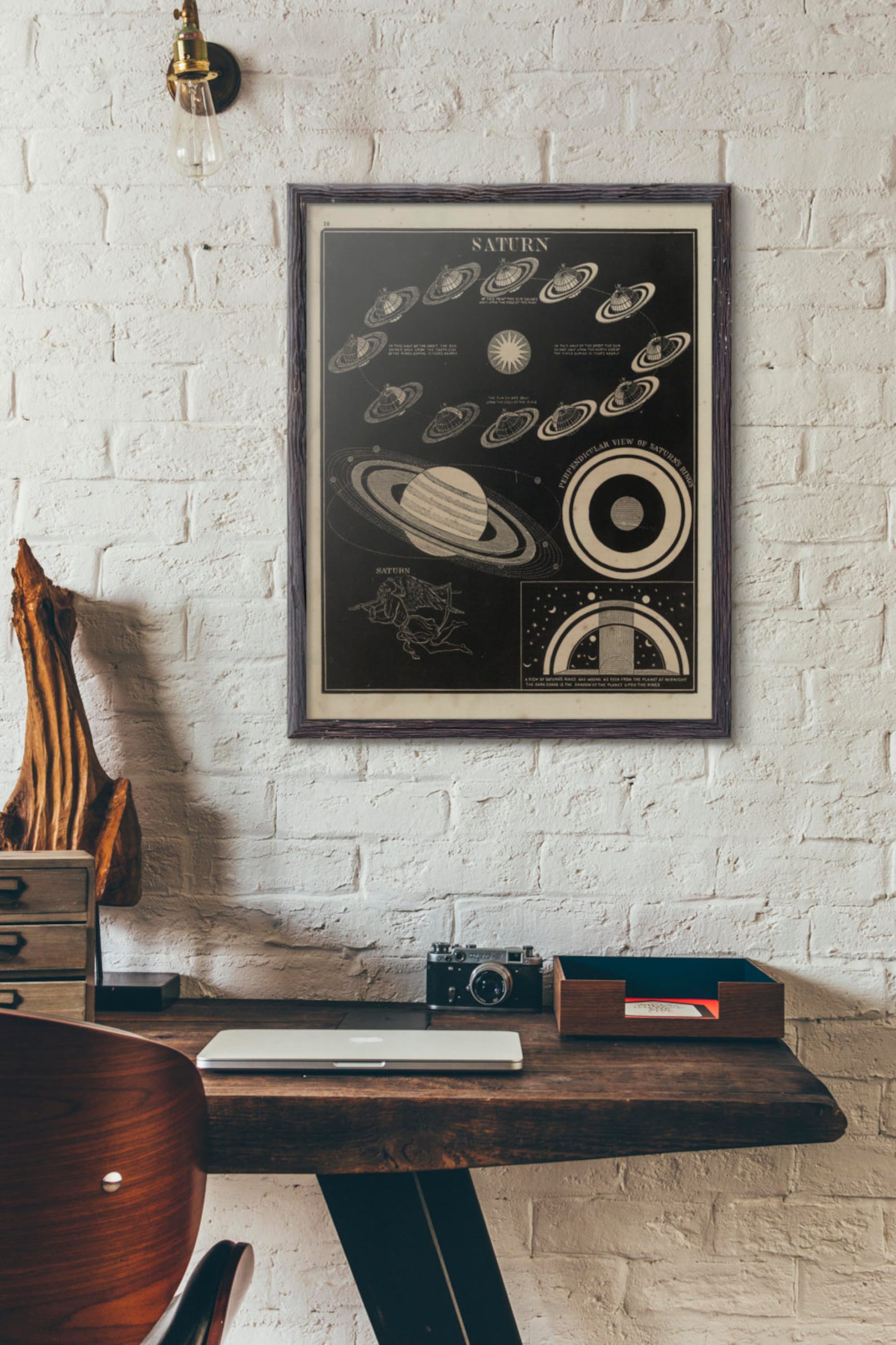Antique Astronomy Print Saturn Space Poster Art Print Outer - Etsy