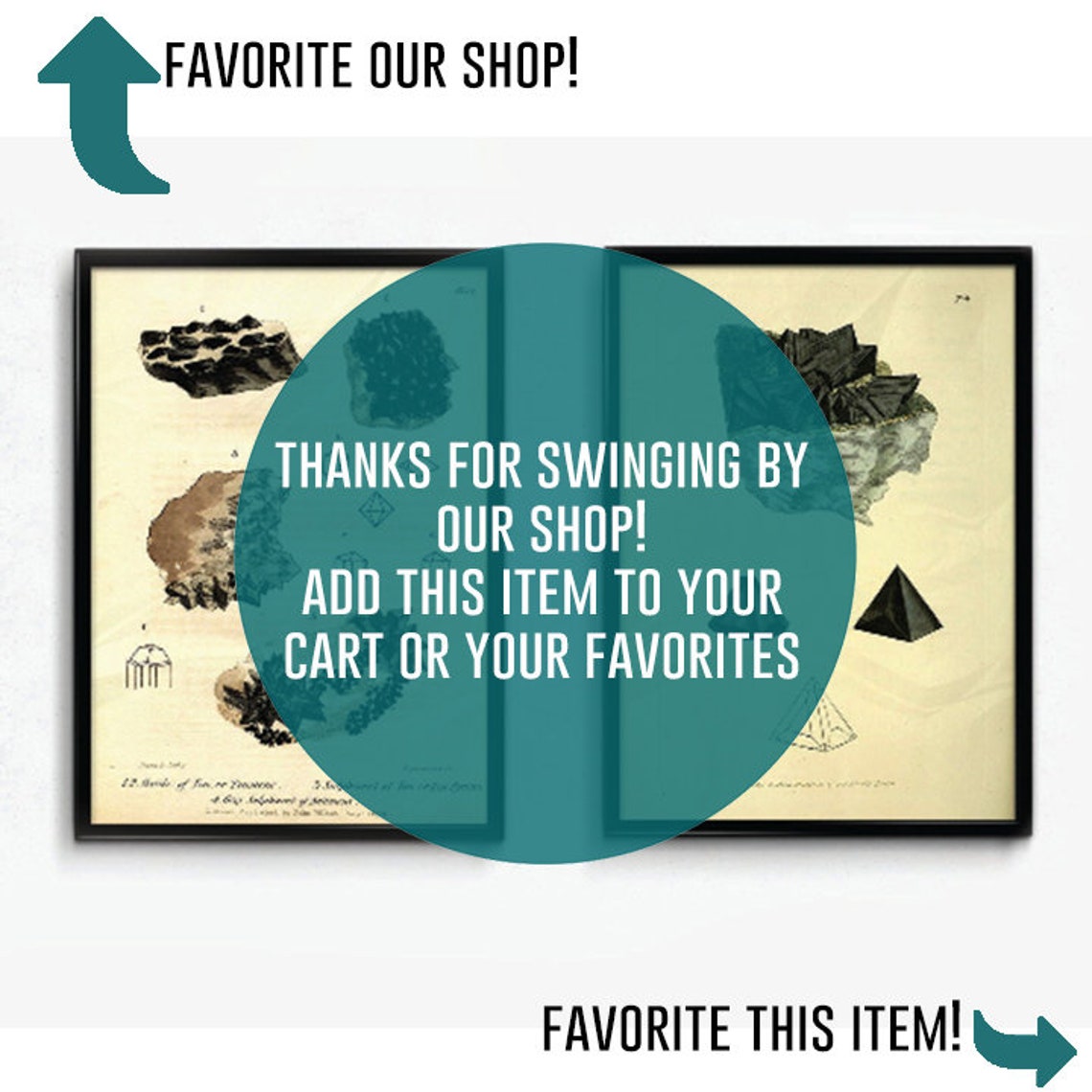 Antique Gems Crystals Poster Set of 2 Vintage Science Chart Art Print ...