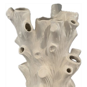 Vintage White Ceramic Tree Trunk Vase - Etsy