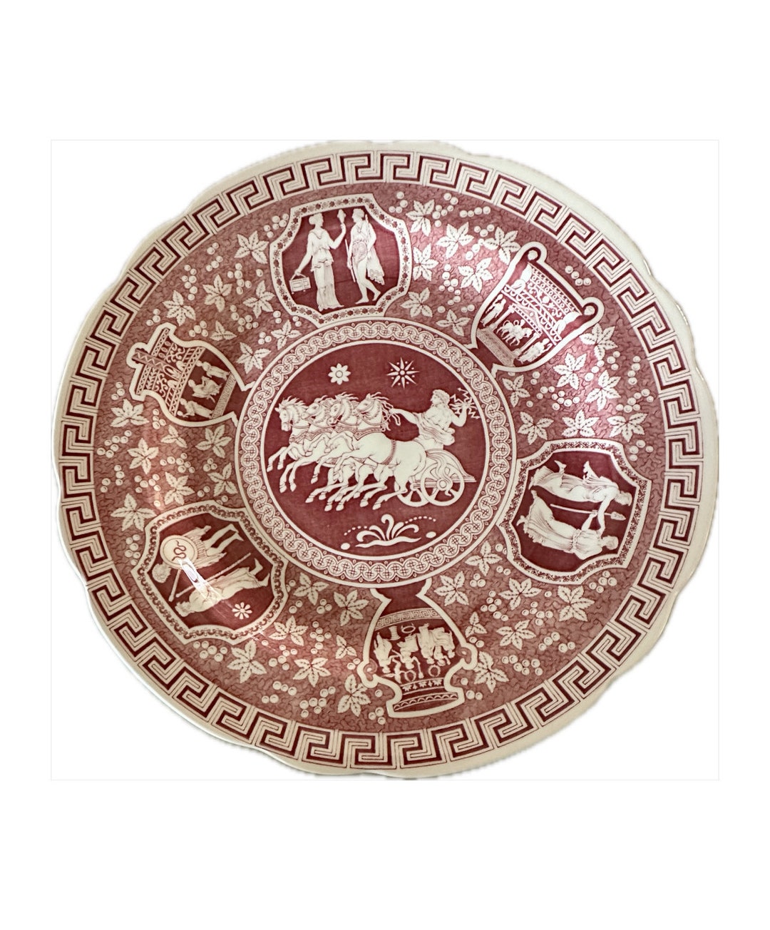 Spode Greek Red and White Transferware Plate Traditions Series - Etsy