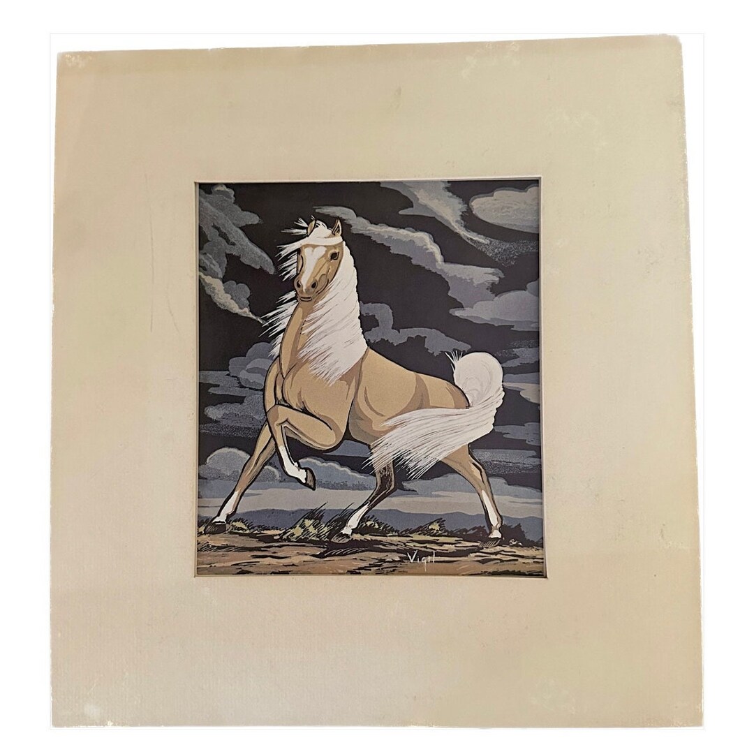 Original Frank Vigil Palomino Horse Silkscreen Signed by Artist - Etsy