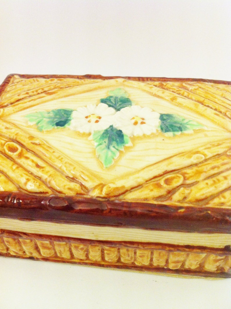 Faux Bamboo Box Majolica Box Maruhon Ware Box Vintage - Etsy