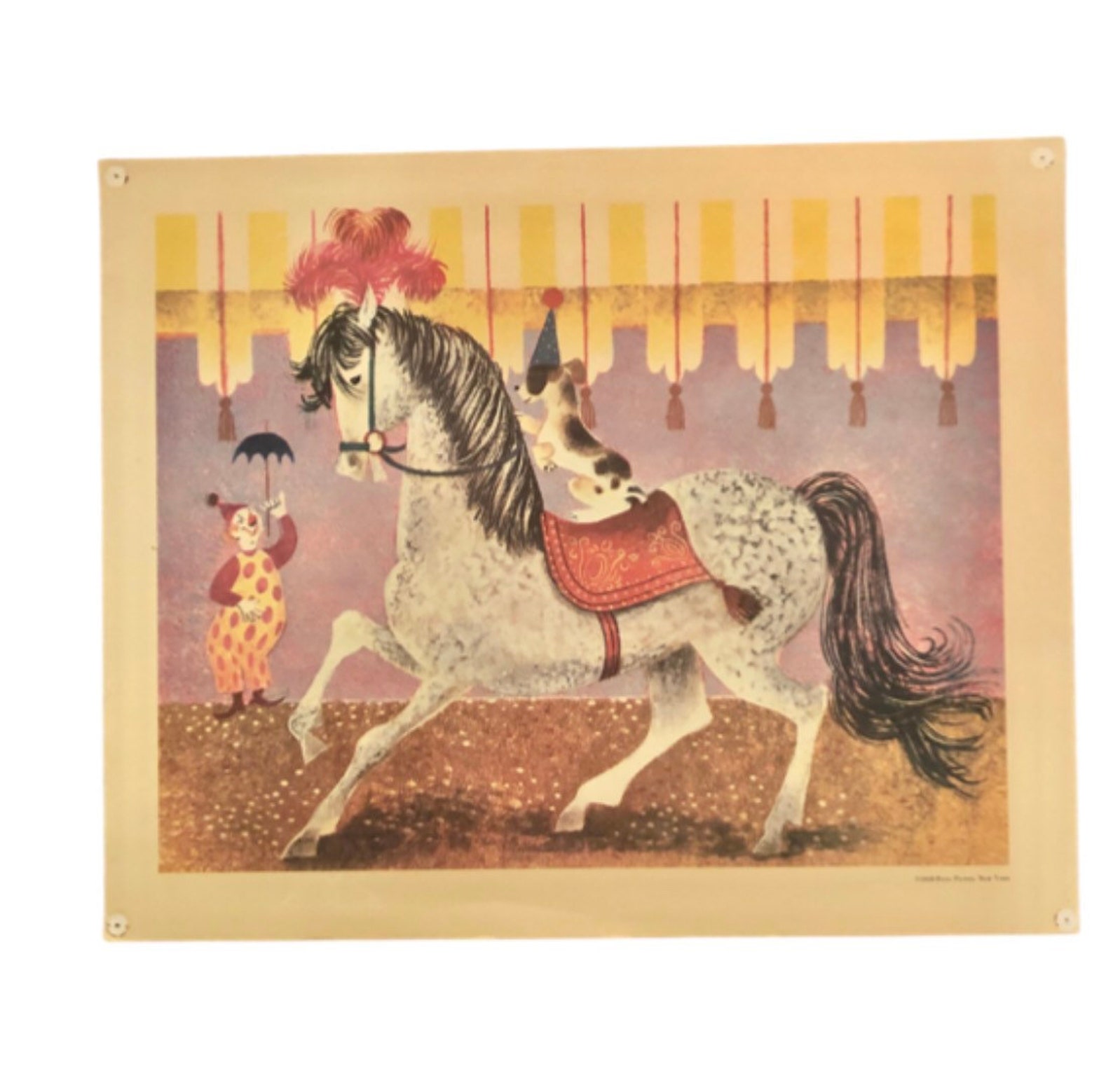 Circus Pony Print From 1958 Play Room Decor Baby Room - Etsy