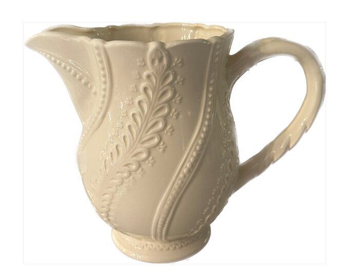 Vintage Ivory Majolica Creamware Pitcher - Etsy