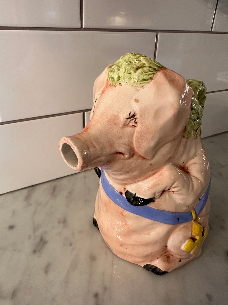 Vintage Pig Monk Majolica Pitcher 1980s Williams Sonoma - Etsy
