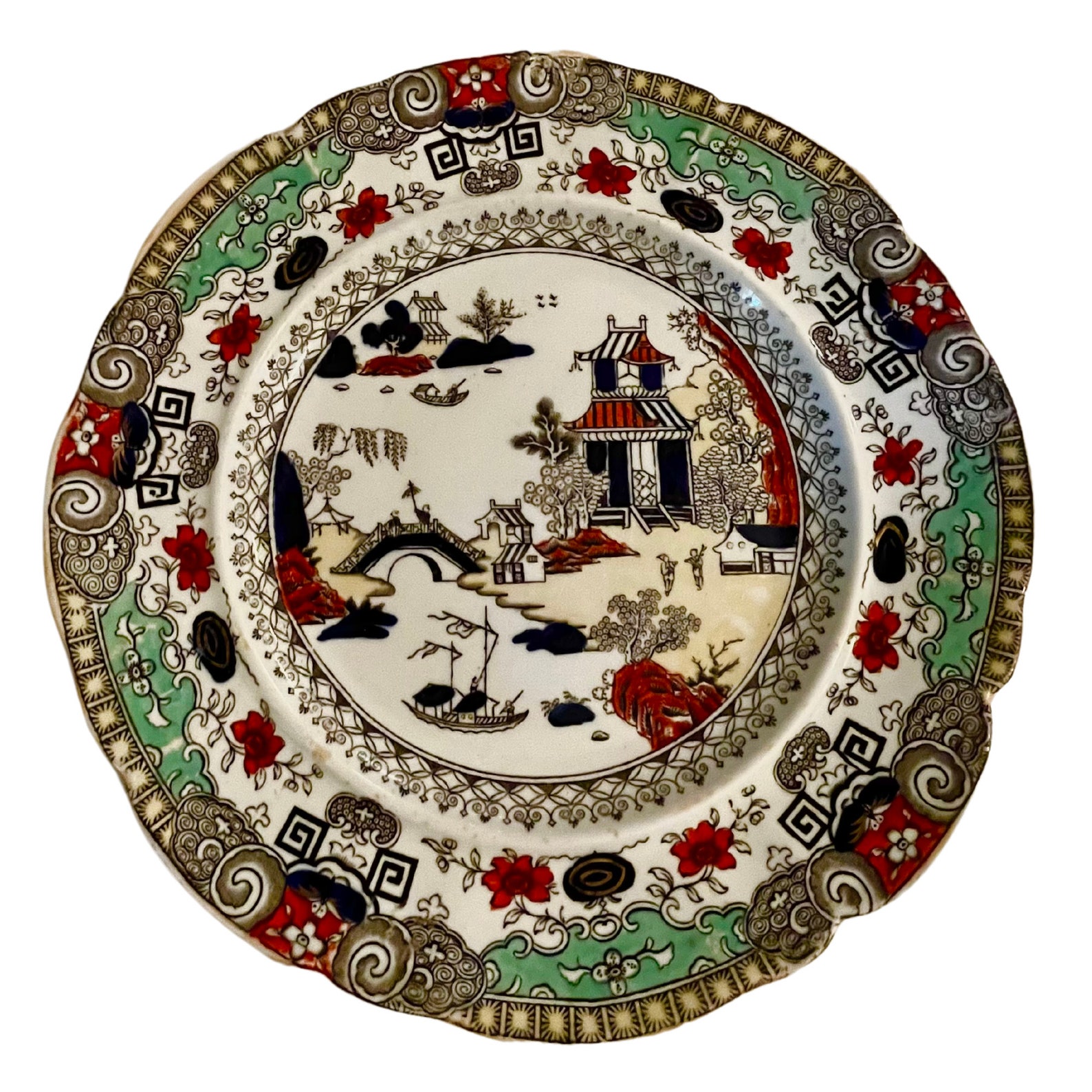 Antique 19th Century Ironstone Masons Plate With Pagoda and Chinoiserie ...