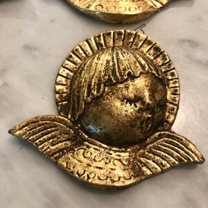 Vintage Gold Florentine Angel Ornaments From Italy - Etsy
