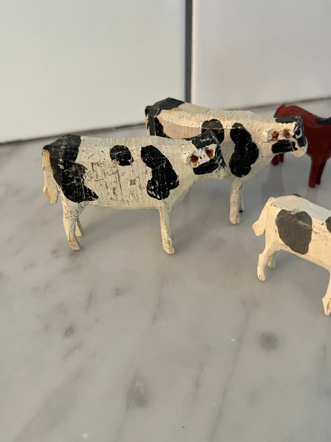 Rustic Miniature Hand Carved Farm Animals Horse Cows and - Etsy