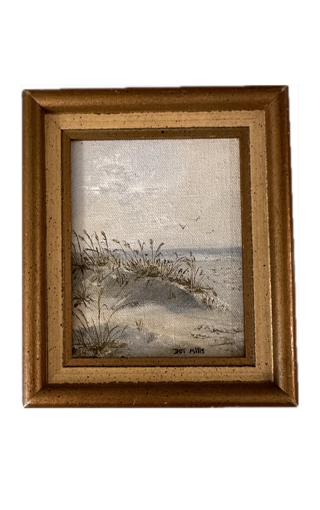 Seascape in Gold and Ivory Frame Signed by Artist - Etsy