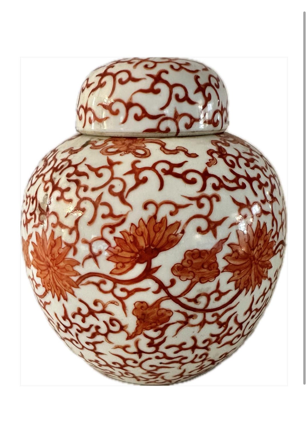 Vintage Iron Red Porcelain Ginger Jar From Newman Marcus With ...