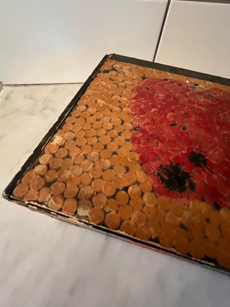 Antique Cigar Box Folk Art Collage School Box With Apple 19th - Etsy