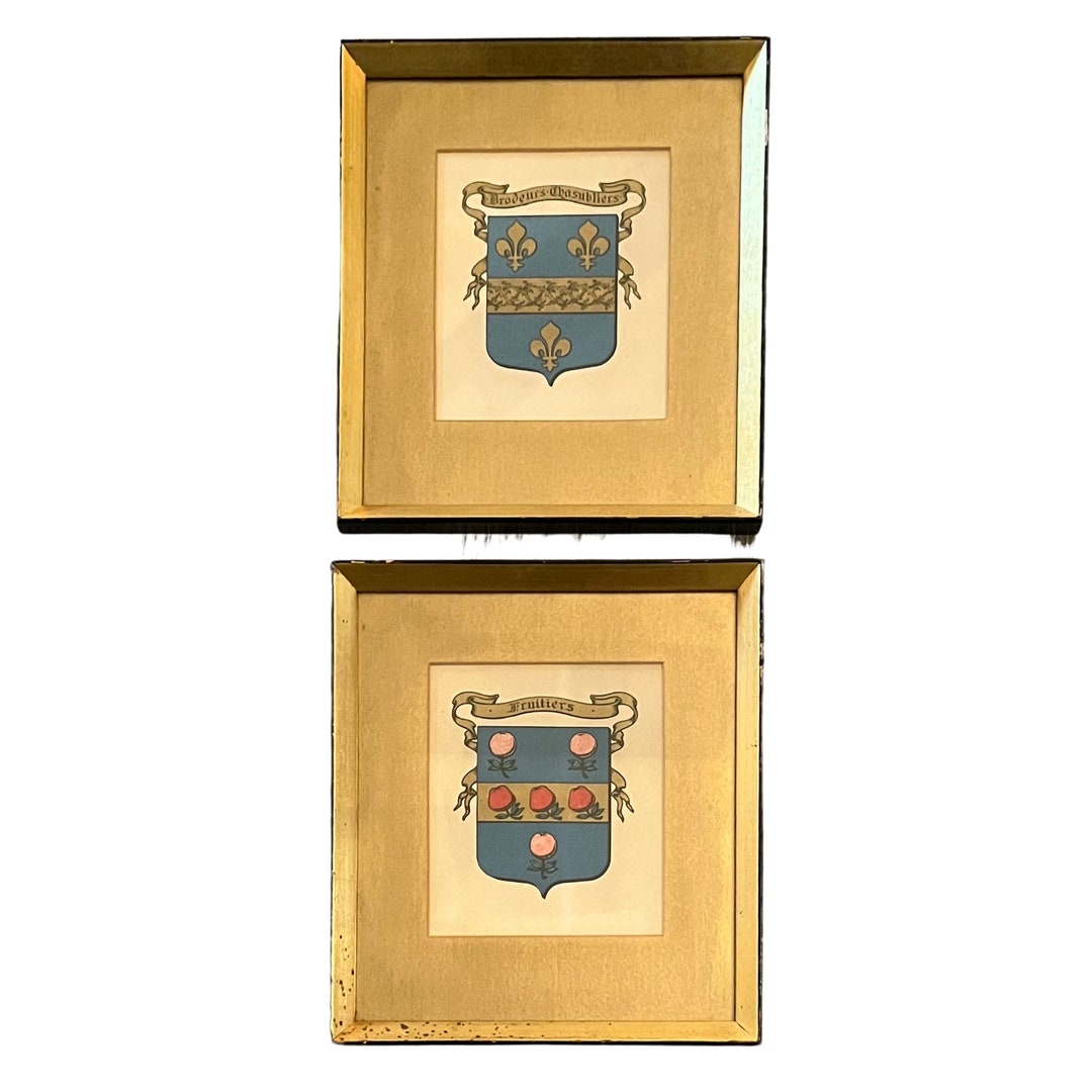 Vintage Gilt Framed Original French Family Crests Florentine - Etsy