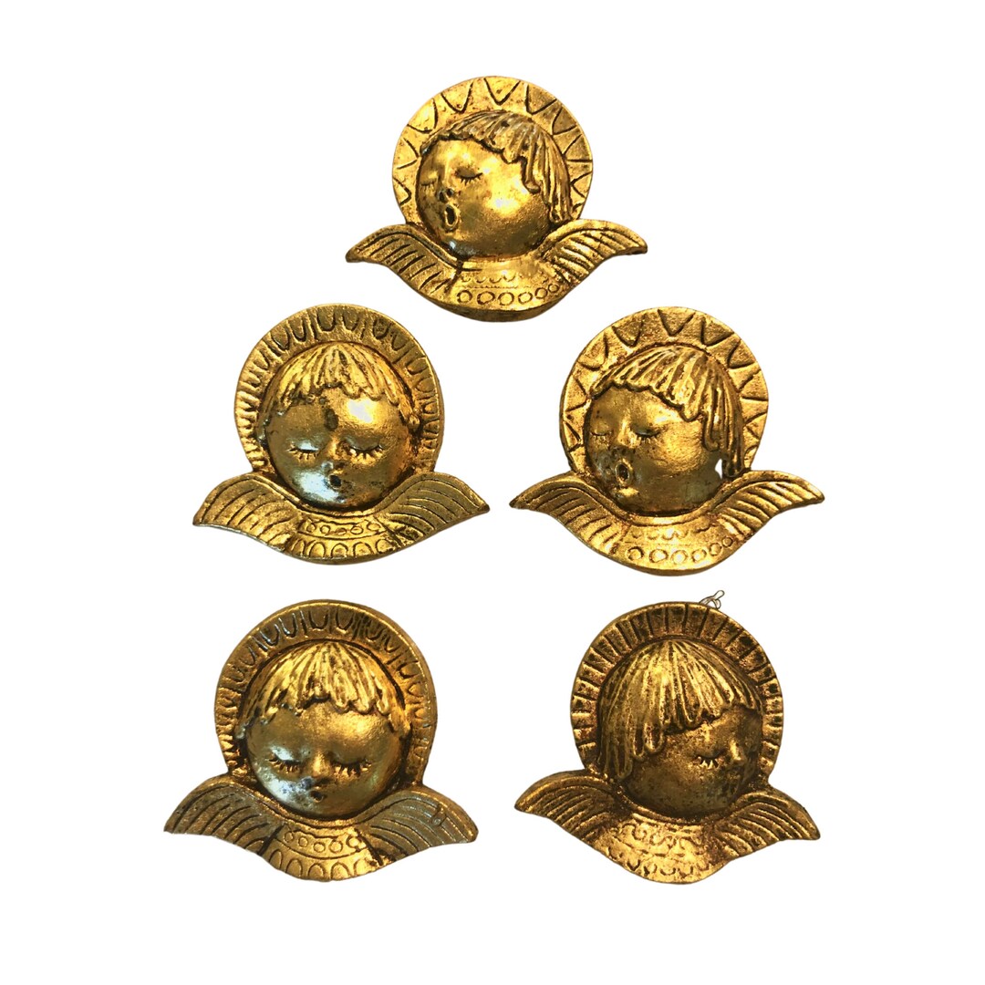 Vintage Gold Florentine Angel Ornaments From Italy - Etsy