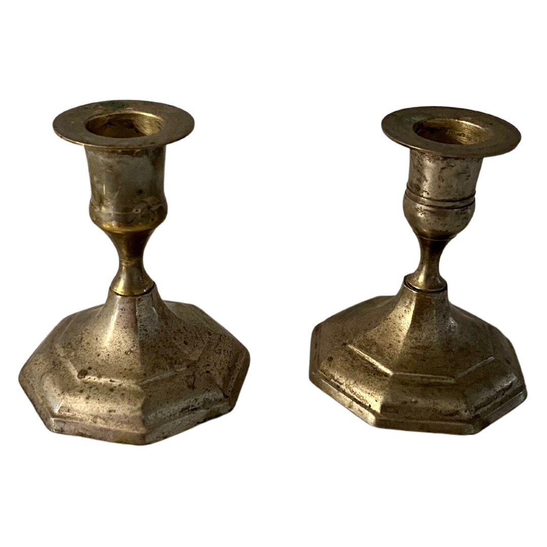 Pair of Vintage Pewter Candlesticks - Etsy