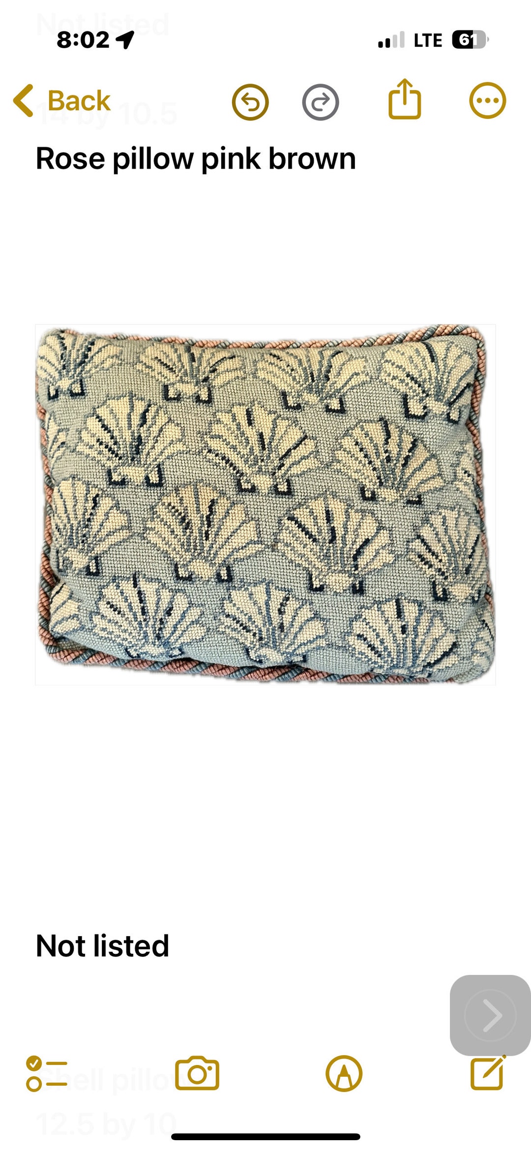 Vintage Scallop Shell Needlepoint Pillow - Etsy