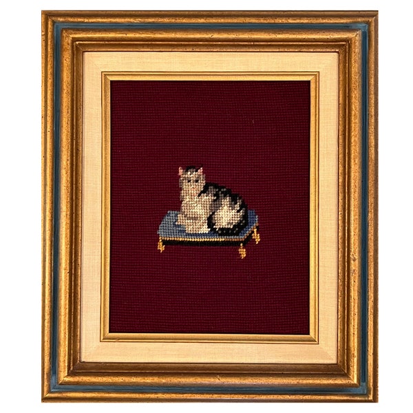 Cat Needlepoint - Etsy