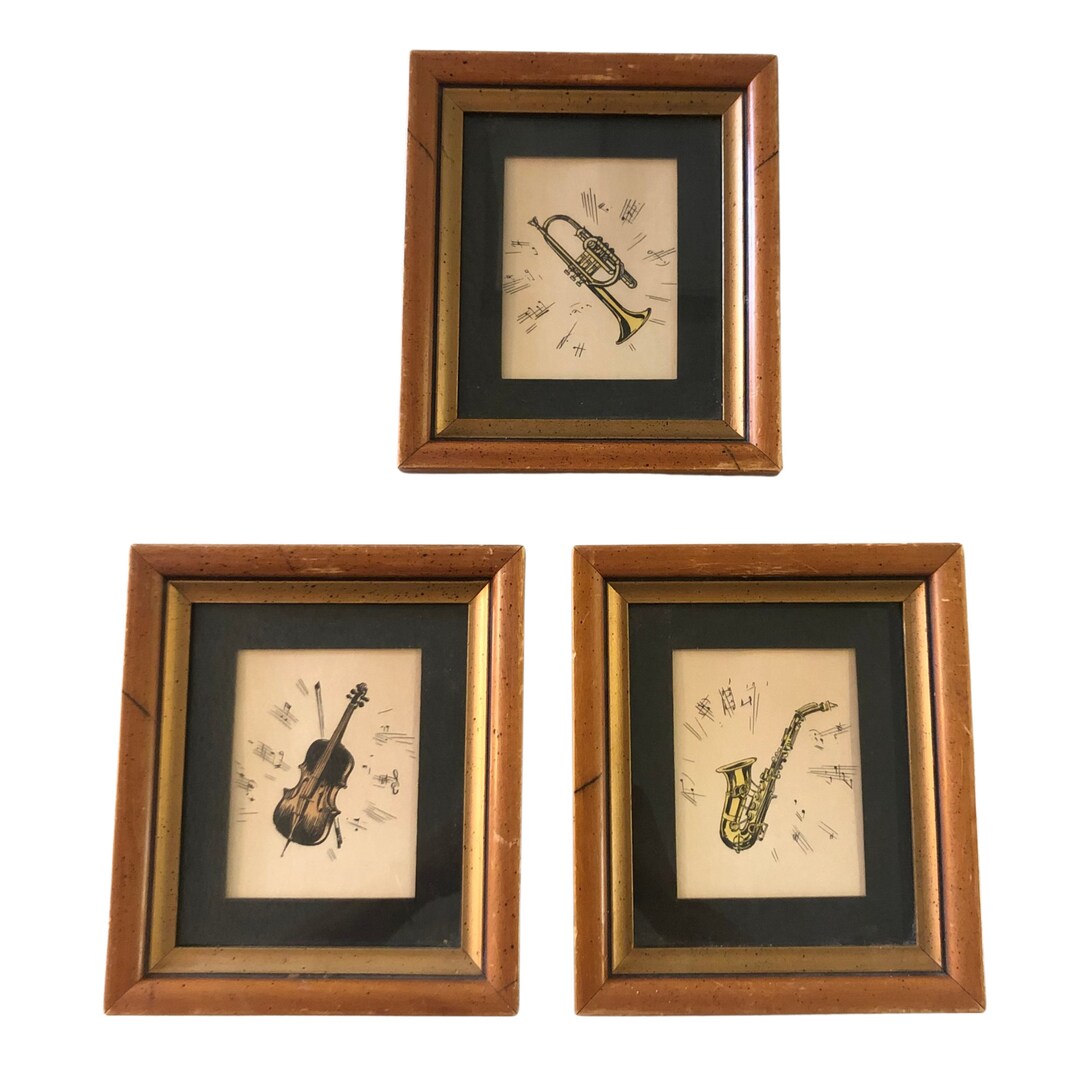 Jazz Instrument Prints, Set of 3 Music Themed Prints, Gallery Wall ...