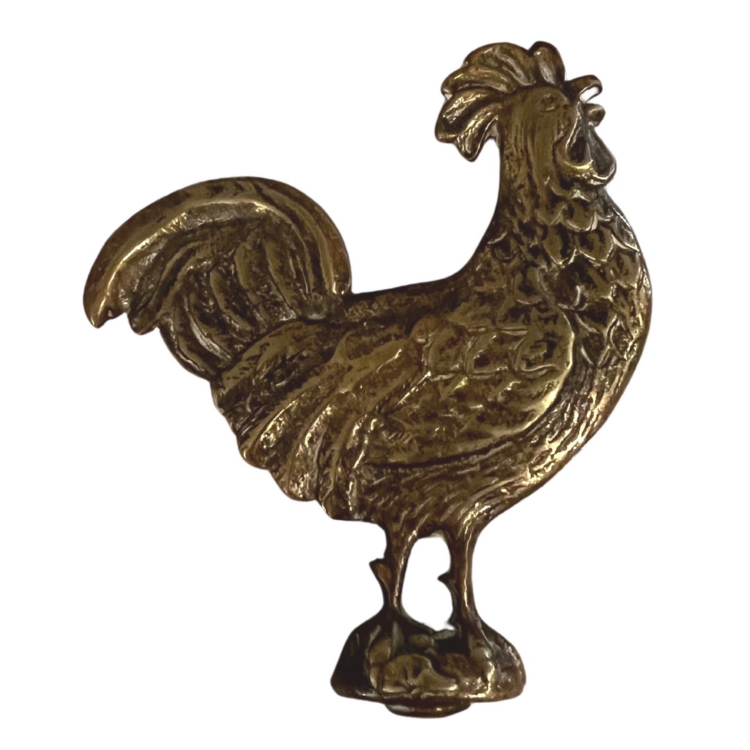 Vintage Brass Rooster Wall Decor - Etsy