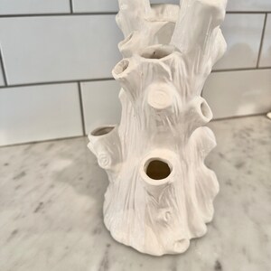 Vintage White Ceramic Tree Trunk Vase - Etsy