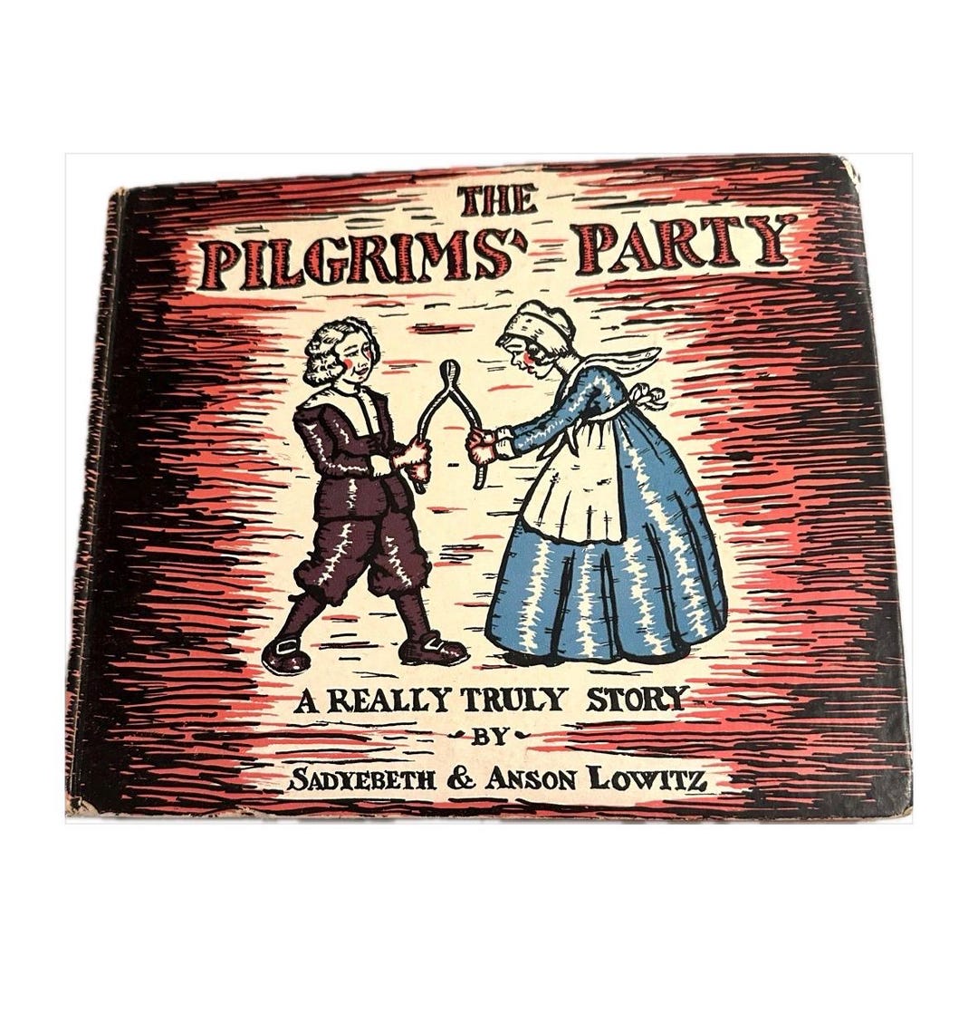 The Pilgrims Party, 1930s Thanksgiving Book for Children With Woodcut ...