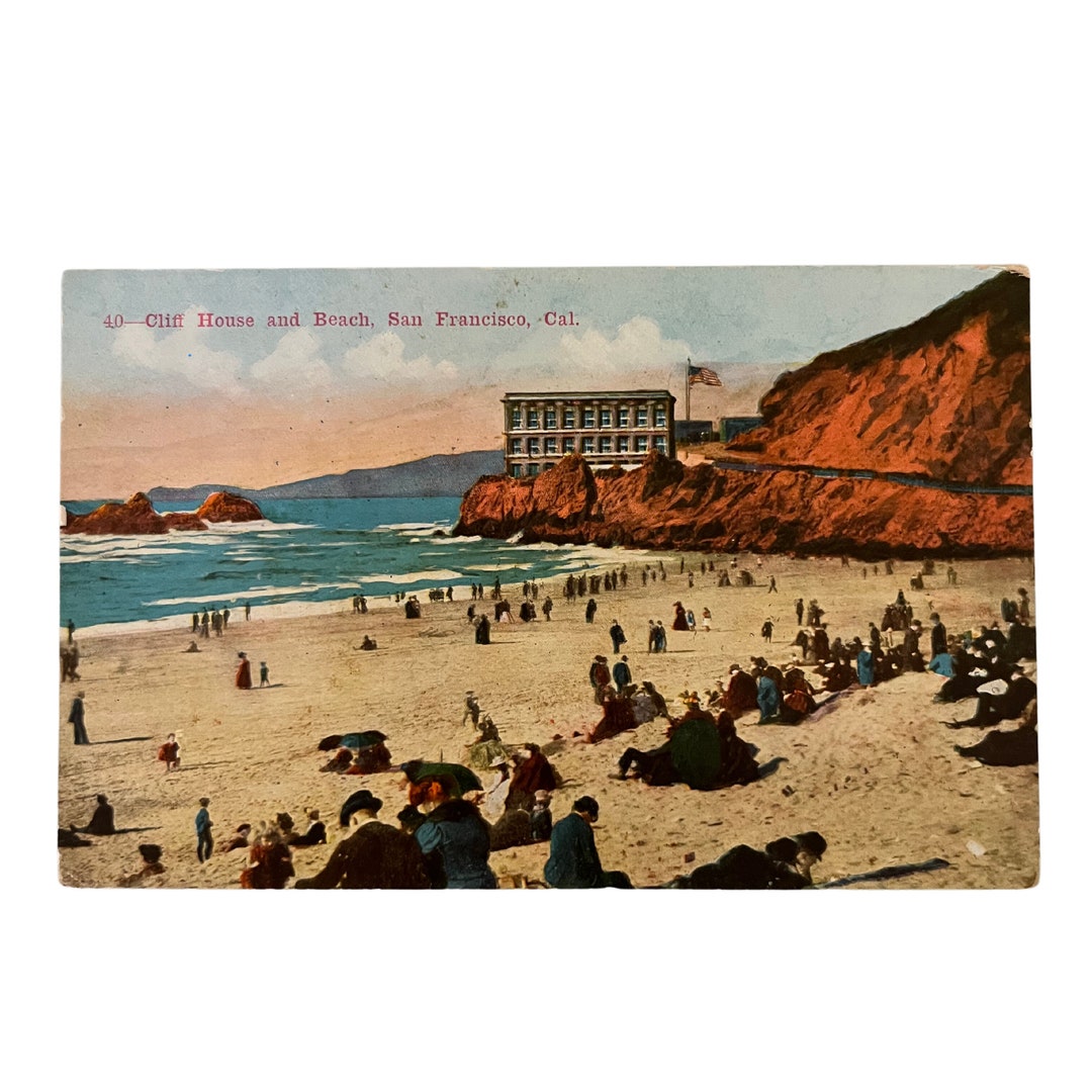 Vintage Cliff House & Beach Postcard - Iconic San Francisco View, Early ...