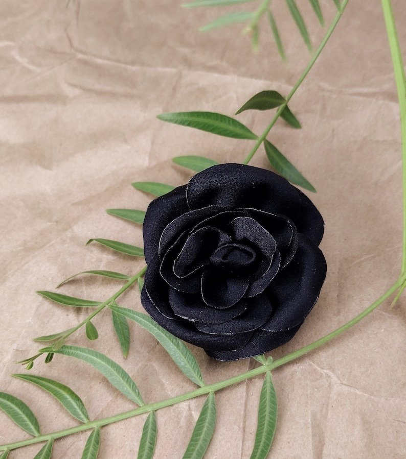 Hair Flowers Small Black Rose - Etsy