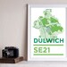 SE21 Print / Dulwich Print, South East London, London Map, A3 Print ...