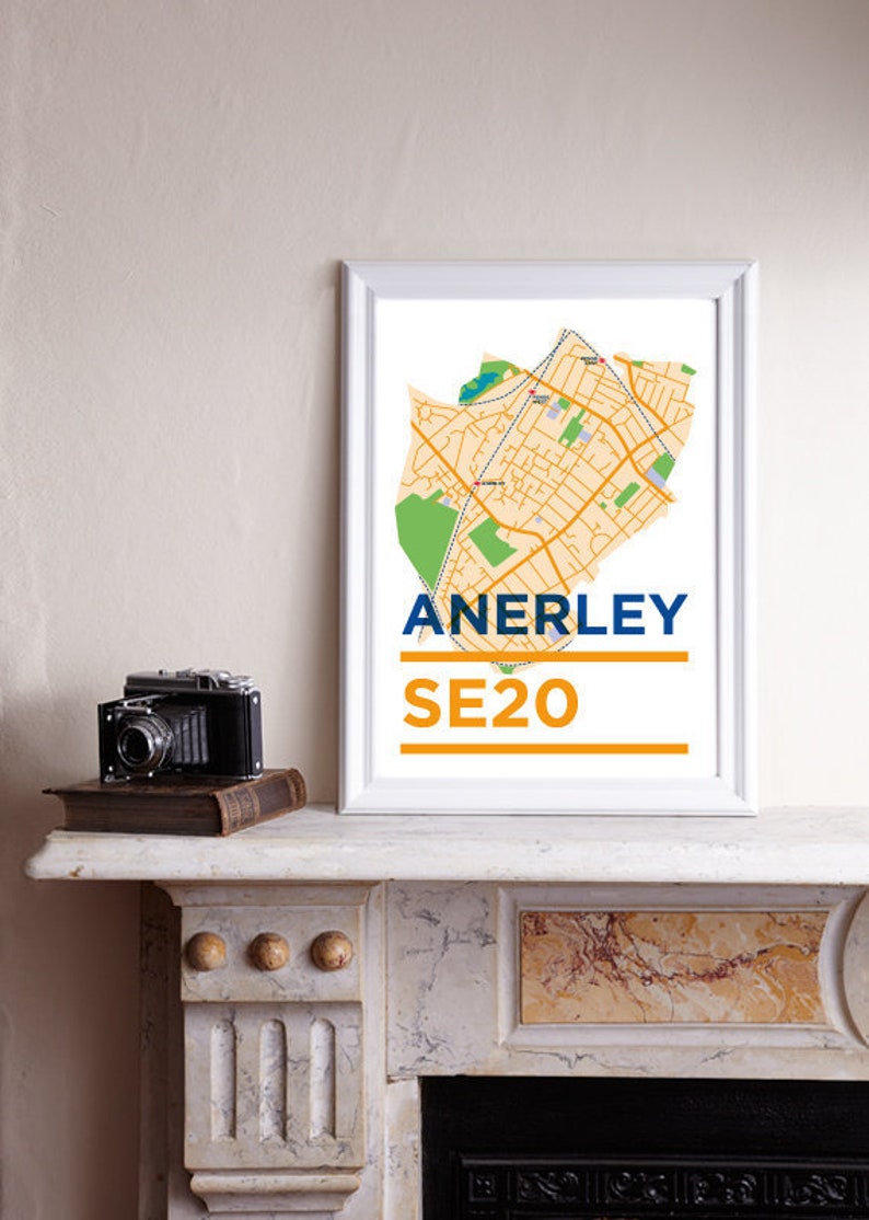 se20-anerley-a3-print-penge-london-postcode-postcode-etsy