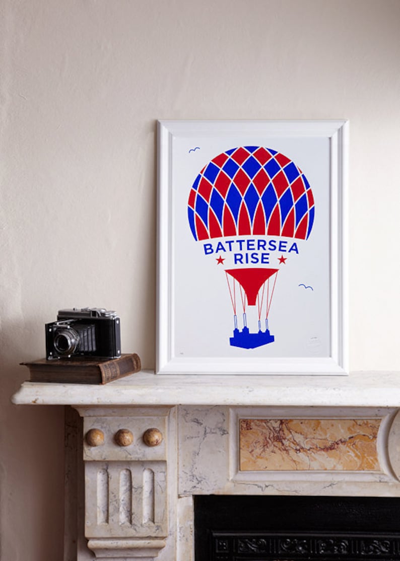 Battersea Rise A3 Screenprint / Battersea Power Station Screenprint ...