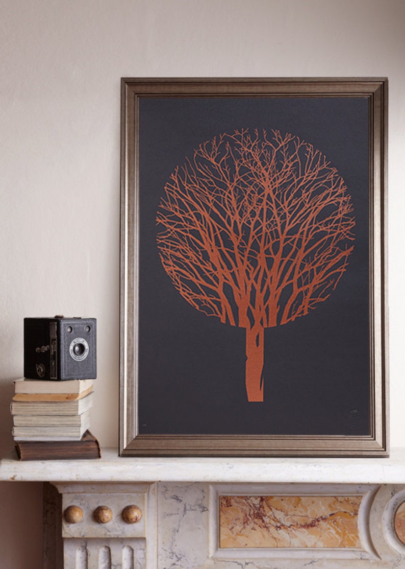Urban Forest A2 Screenprint / Tree Screenprint, Tree Poster, Graphic ...