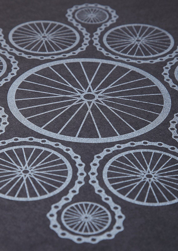Chain Reaction Screenprint / Cycling Screenprint, Bike Screenprint ...