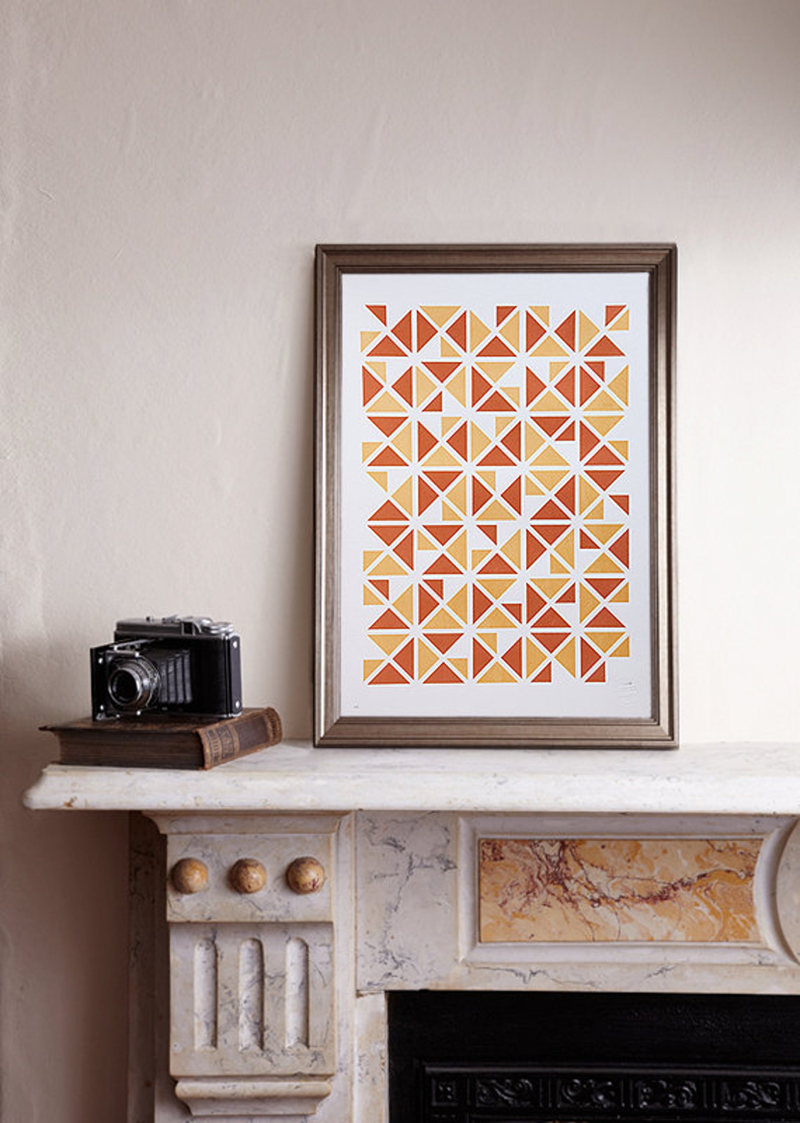 Triangular A3 Screenprint / Triangle Screenprint, Graphic Shapes ...