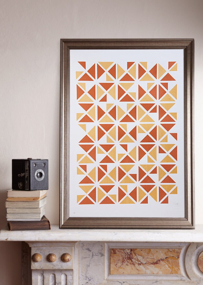 Triangular A2 Screenprint / Triangle Screenprint, Graphic Shapes ...