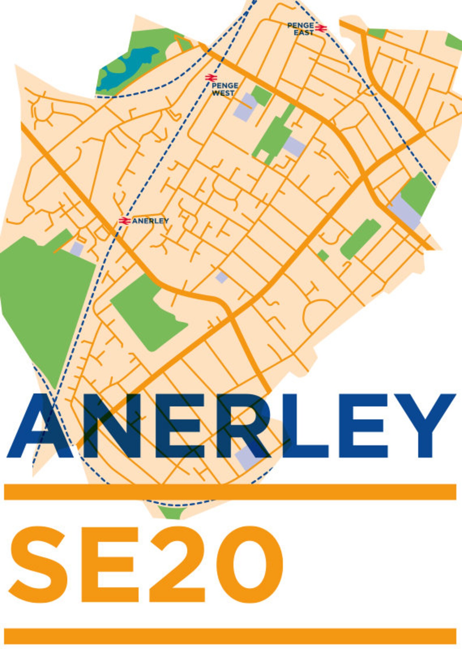 SE20, Anerley, A3 Print, Penge, London Postcode, Postcode Print, South ...
