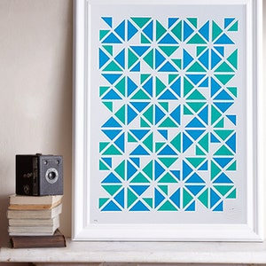 Triangular A2 Screenprint / Triangle Screenprint, Graphic Shapes ...