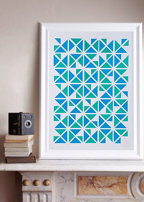 Triangular A2 Screenprint / Triangle Screenprint, Graphic Shapes ...