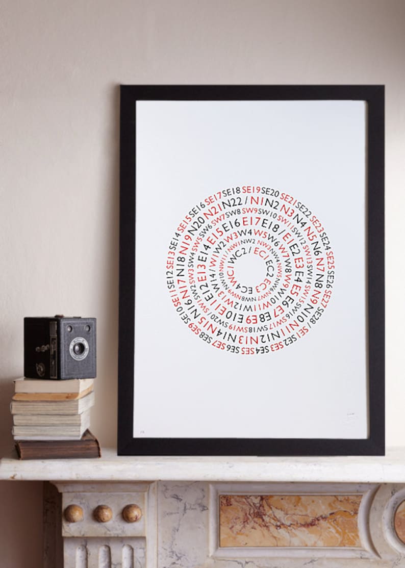 Postcode Lottery A2 Screenprint / London Screenprint, London Poster ...