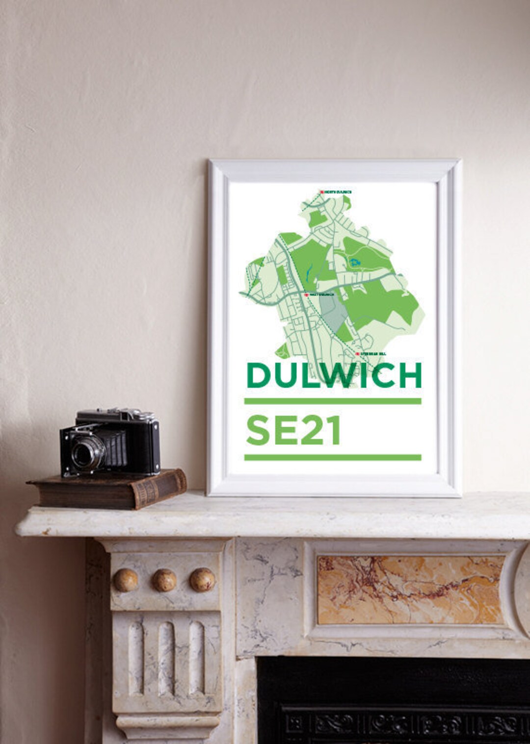 SE21 Print / Dulwich Print, South East London, London Map, A3 Print ...
