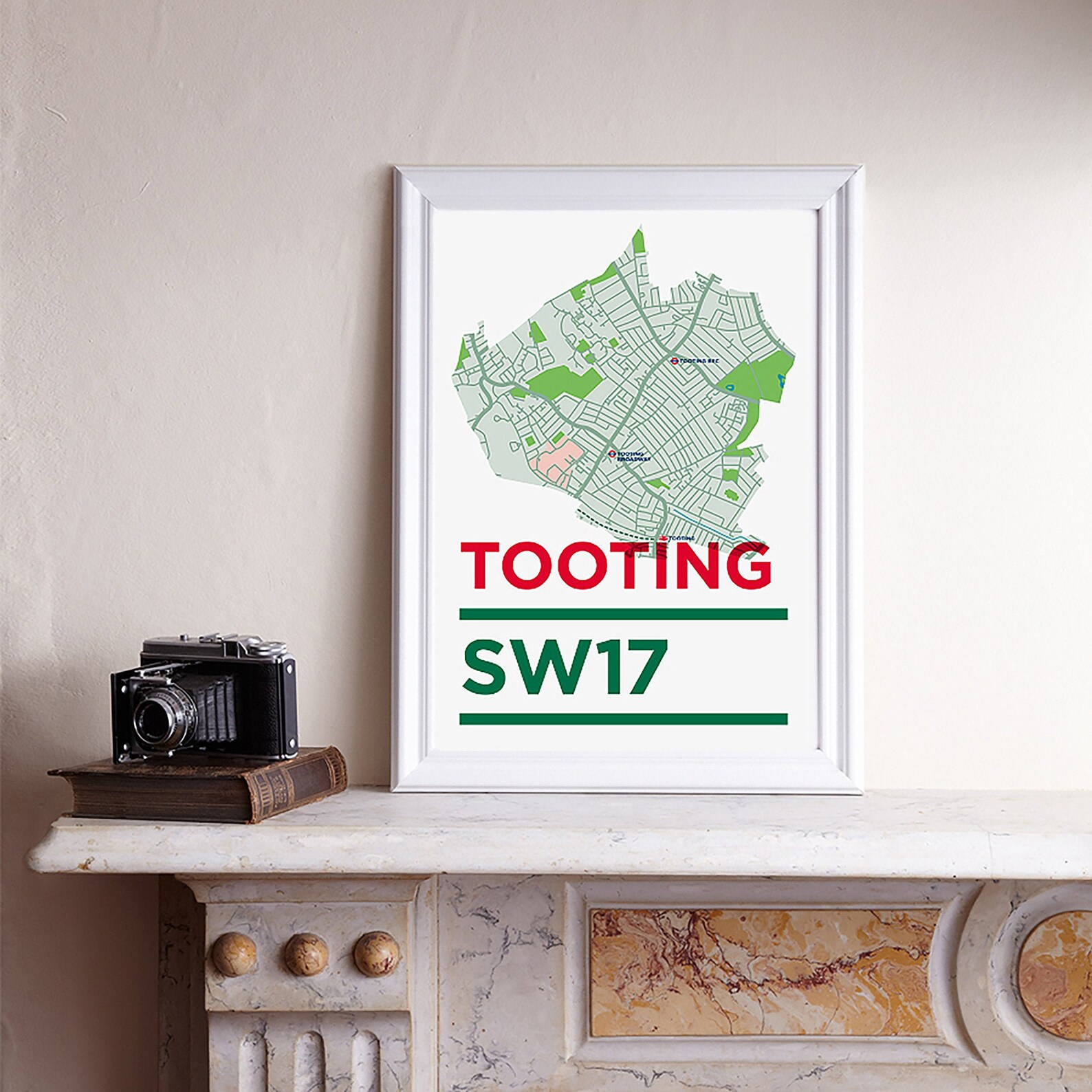 SW17, Tooting, A3 Print, London Postcode, Postcode Print, South West ...