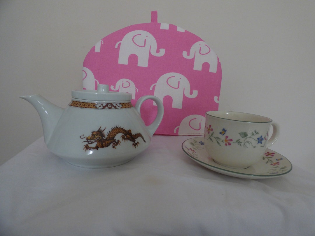 Pink and White Elephant Themed Tea Cozy (medium) - Etsy