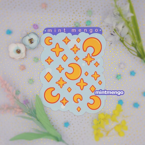 Stars & Moon Aesthetic Sticker Sheet Bullet Journal - Etsy