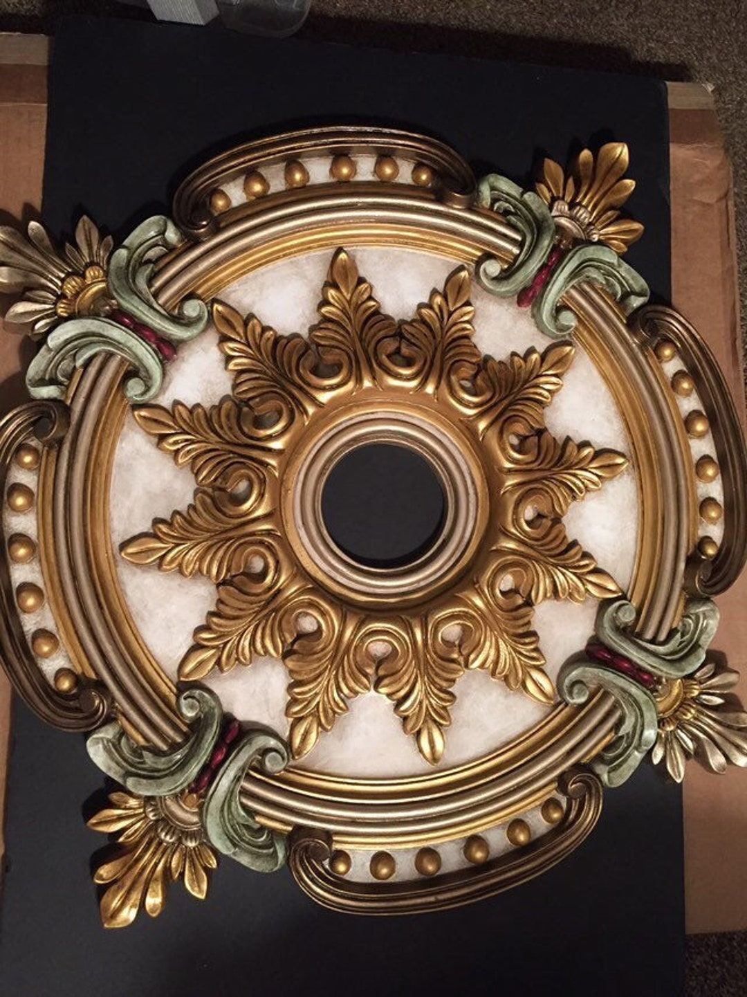 28 Ceiling Medallion, Handpainted Ceiling Medallions, Custom Ceiling ...