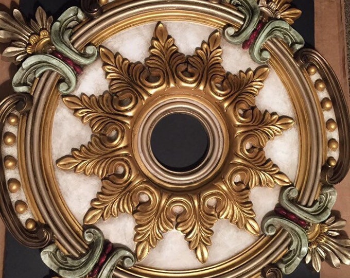 28 Ceiling Medallion, Handpainted Ceiling Medallions, Custom Ceiling ...