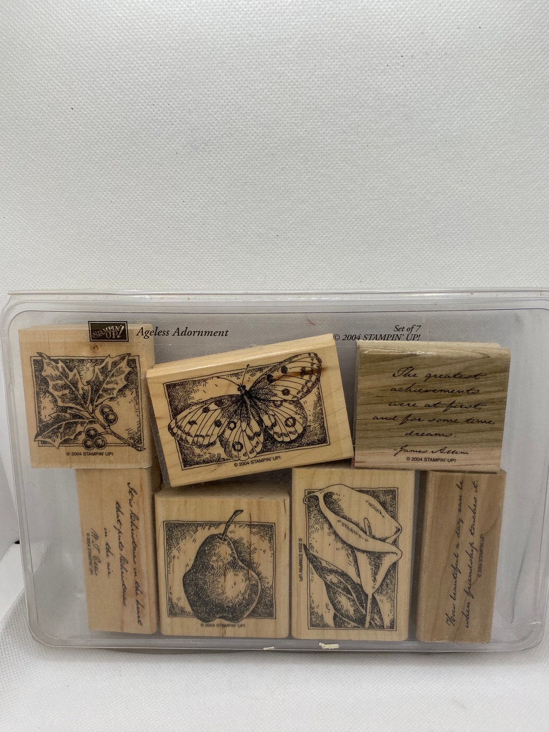 Stampin up Pre Owned Stamp Set, Ageless Adornments, Fruit, Butterflies ...