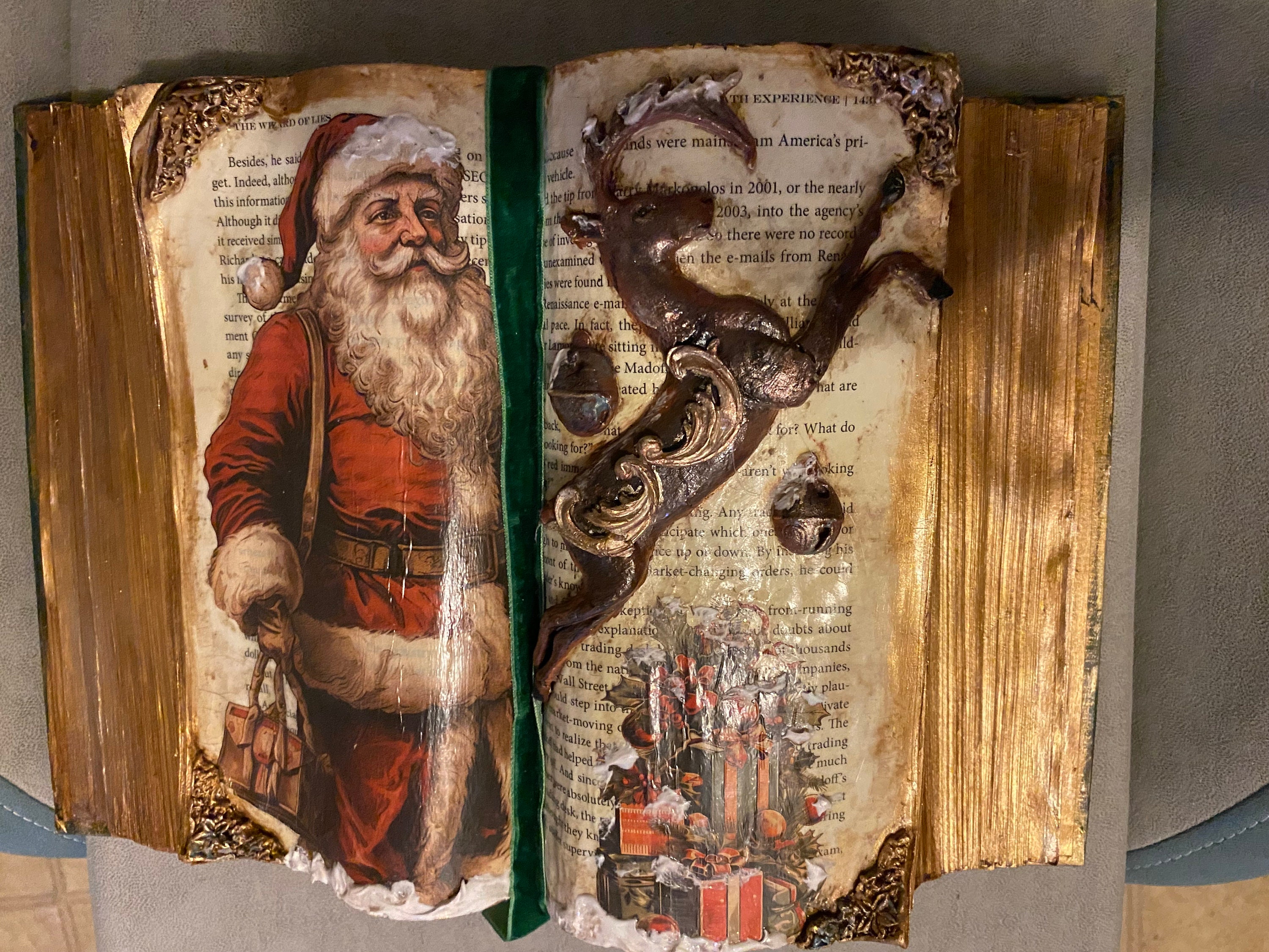 Altered Santa Art Book, Mixed Media Assemblage, Christmas Decorations ...