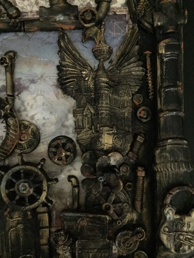 Steampunk Mixed Media Artmixed Media Art Collage Canvas - Etsy